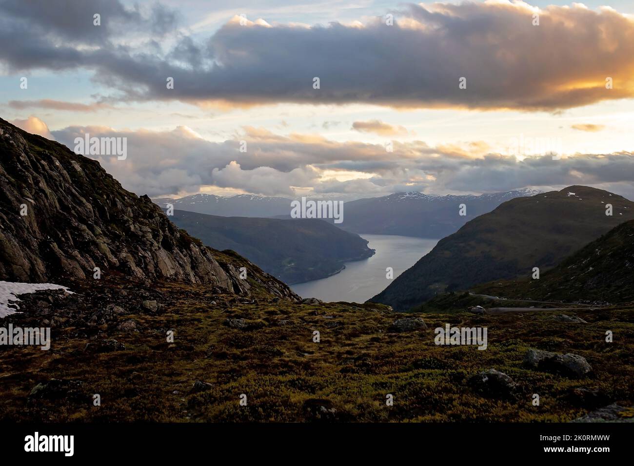 Amazing nature view from mount Hoven, splendid landscape picture over ...