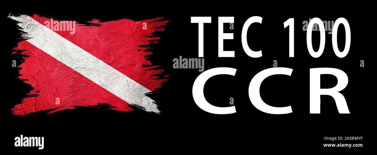 Tec 100 CCR, Diver Down Flag, Scuba flag, Scuba Diving Stock Photo - Alamy