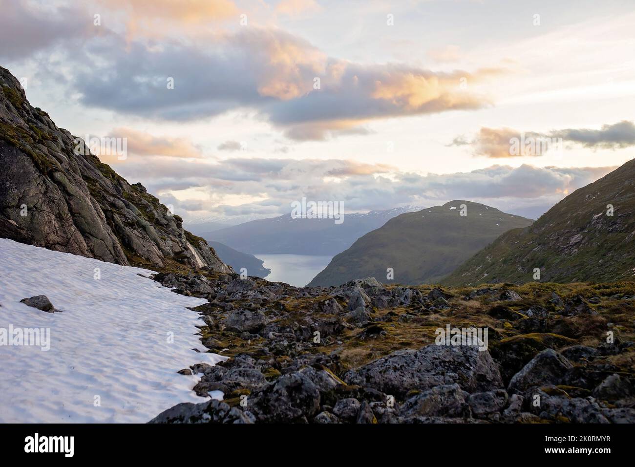 Amazing nature view from mount Hoven, splendid landscape picture over ...