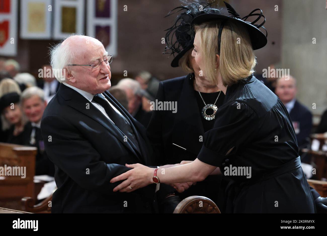 President Michael D Higgins and his wife Sabina greet Prime Minister ...