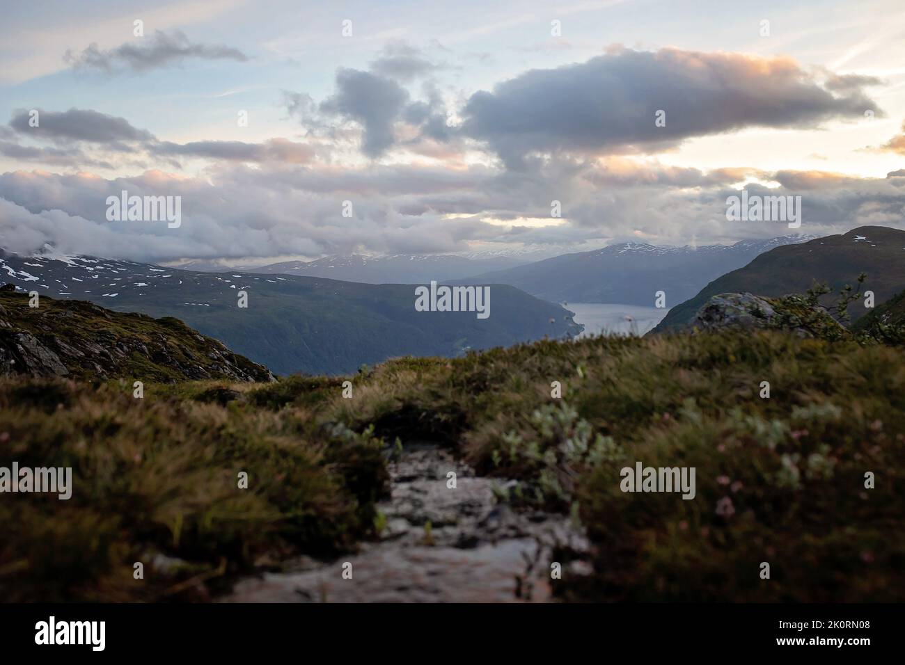 Amazing nature view from mount Hoven, splendid landscape picture over ...