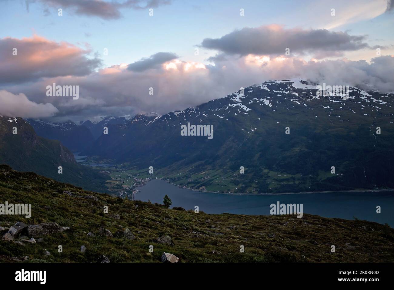Amazing nature view from mount Hoven, splendid landscape picture over ...