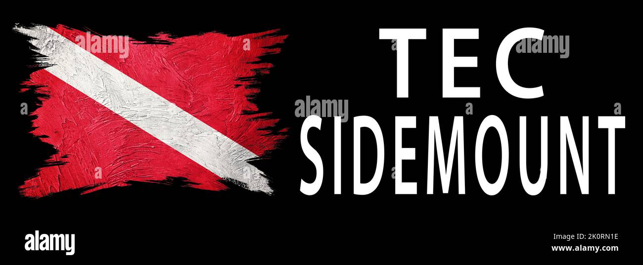 Tec Sidemount, Diver Down Flag, Scuba flag, Scuba Diving Stock Photo ...