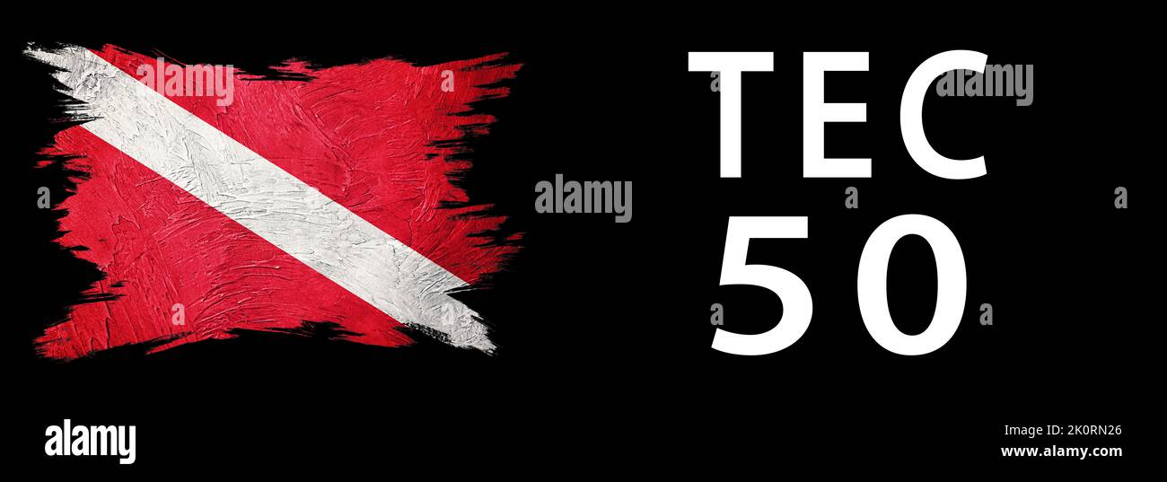 Tec 50, Diver Down Flag, Scuba flag, Scuba Diving Stock Photo - Alamy