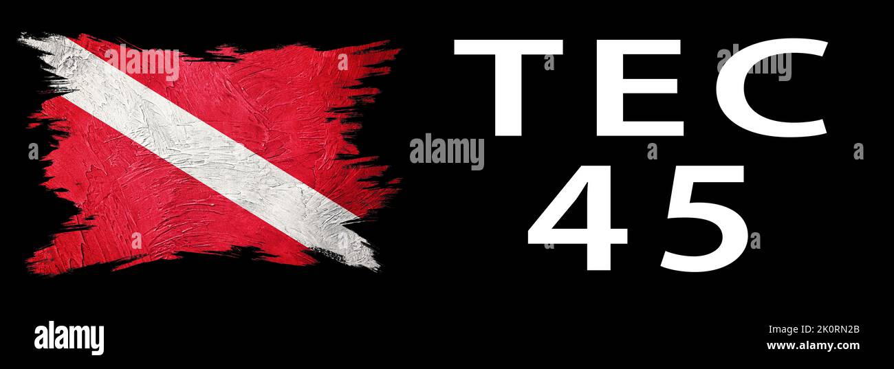 Tec 45, Diver Down Flag, Scuba flag, Scuba Diving Stock Photo - Alamy