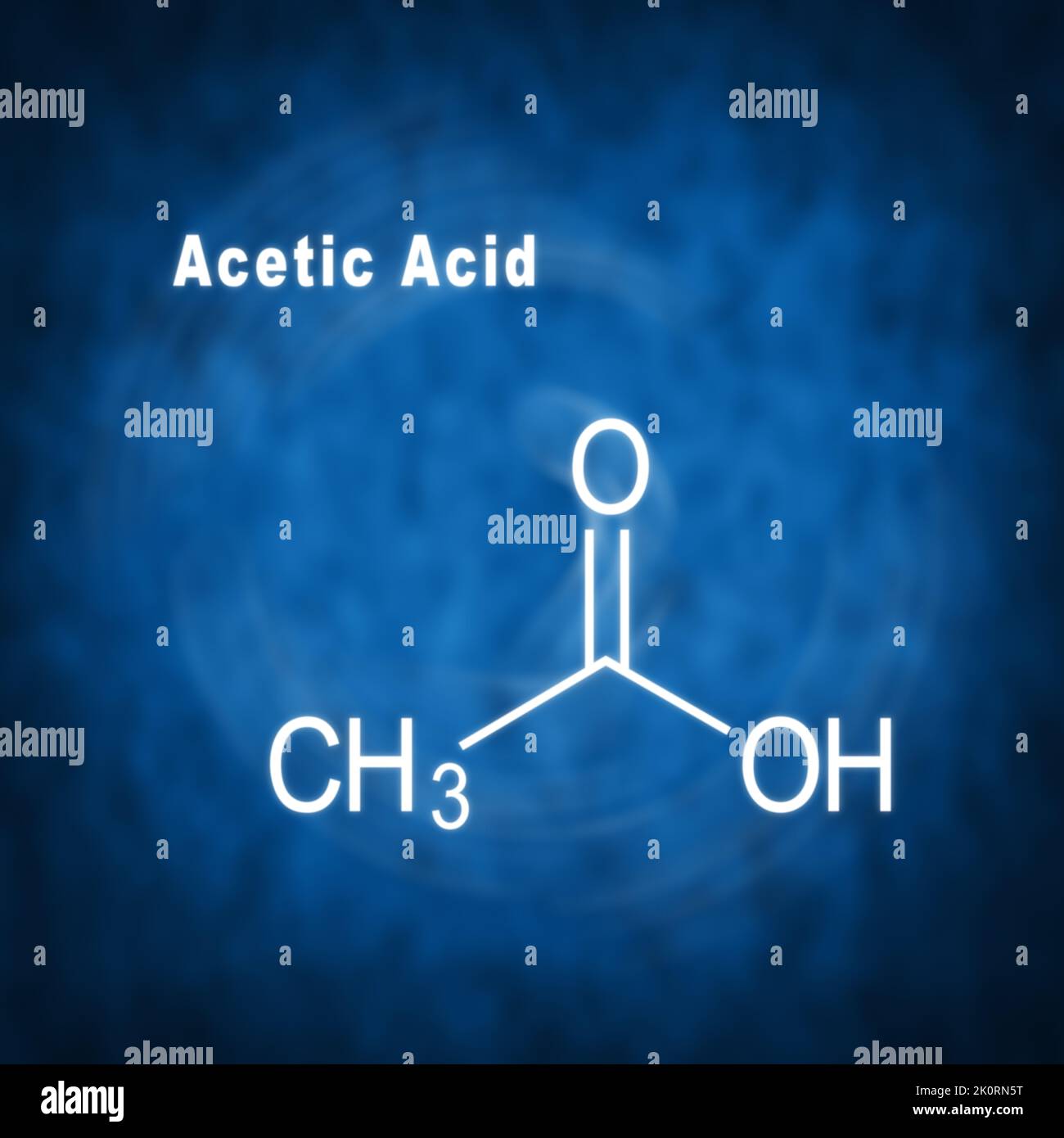Acetic Acid, Structural chemical formula on a blue background Stock Photo - Alamy