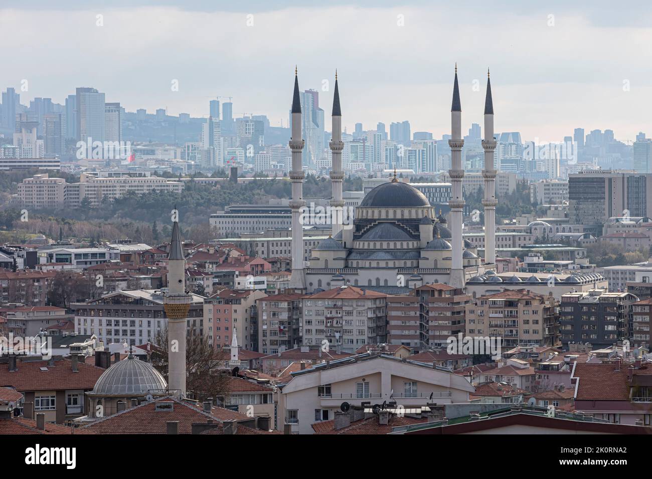 Ankara Turkey, Kocatepe Mosque at dusk. Landscape Ankara, Capital city ...