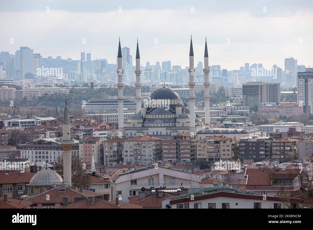 Ankara Turkey, Kocatepe Mosque at dusk. Landscape Ankara, Capital city ...