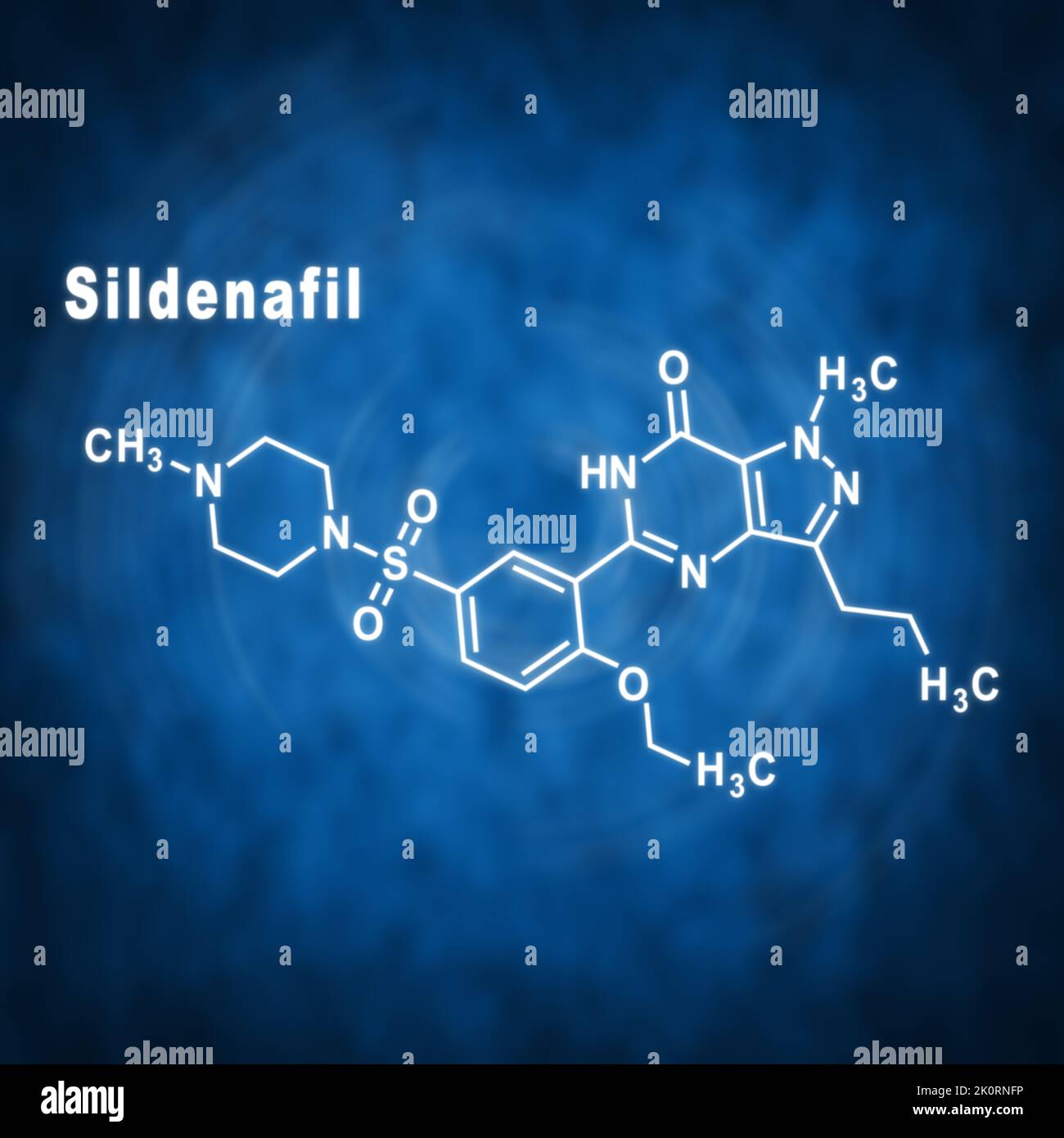 Sildenafil erectile dysfunction drug molecule Structural chemical ...