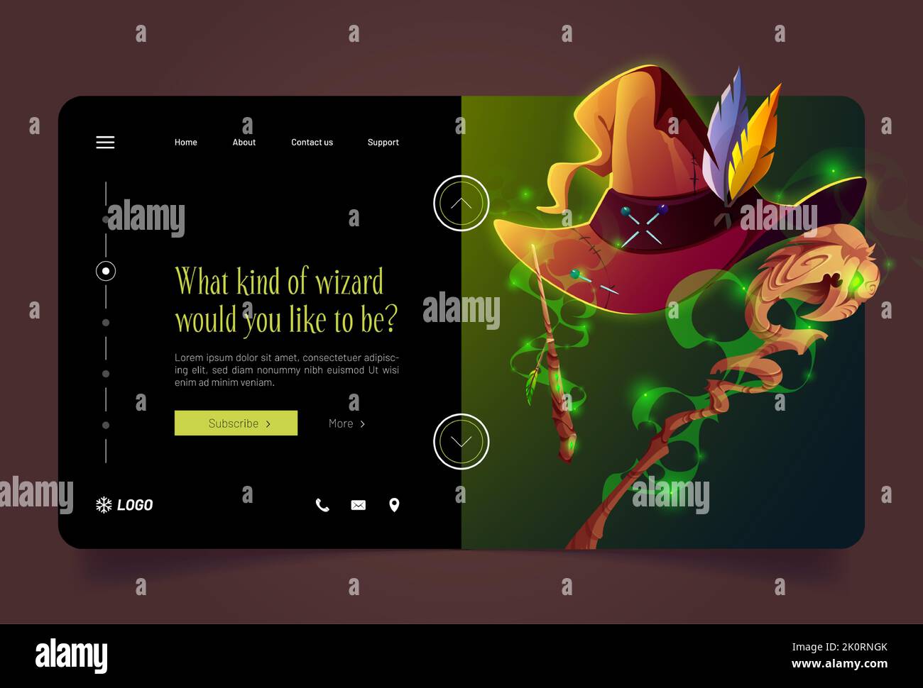 Banner of wizard kinds. Landing page of witchcraft and mystery with ...