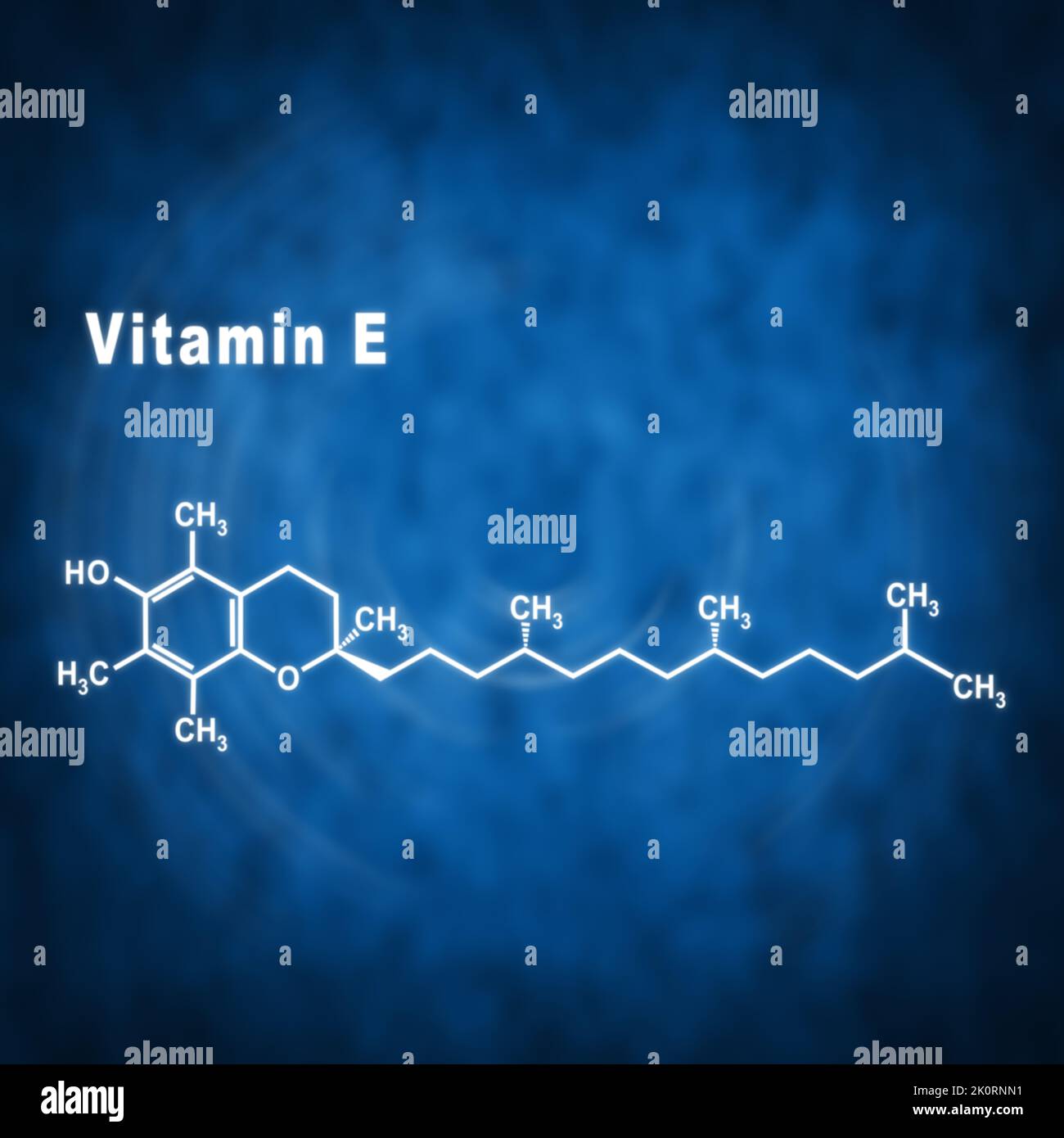 Vitamin E, Structural chemical formula on a blue background Stock Photo ...