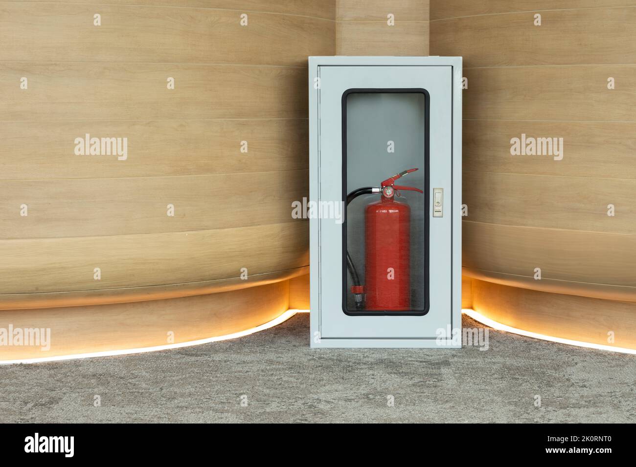 Fire extinguish equipment on the wall in an corridor Stock Photo - Alamy
