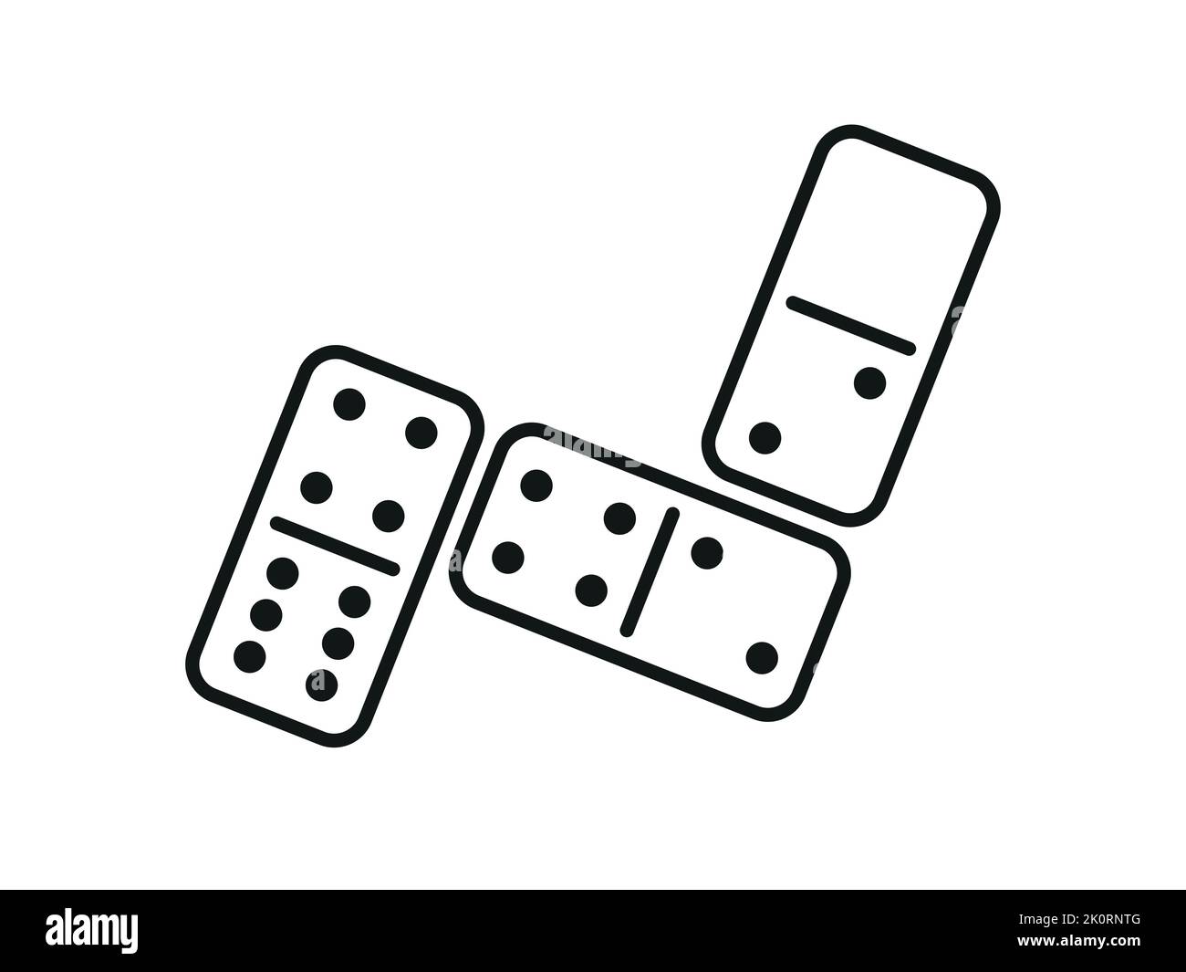 Domino Game. Set of domino bones. White pieces with black dots isolated ...