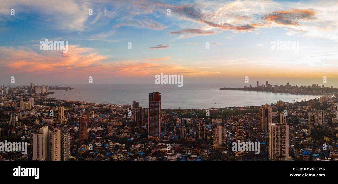 Marine Drive Mumbai Panorama - Most Beautiful landscape shot Stock ...