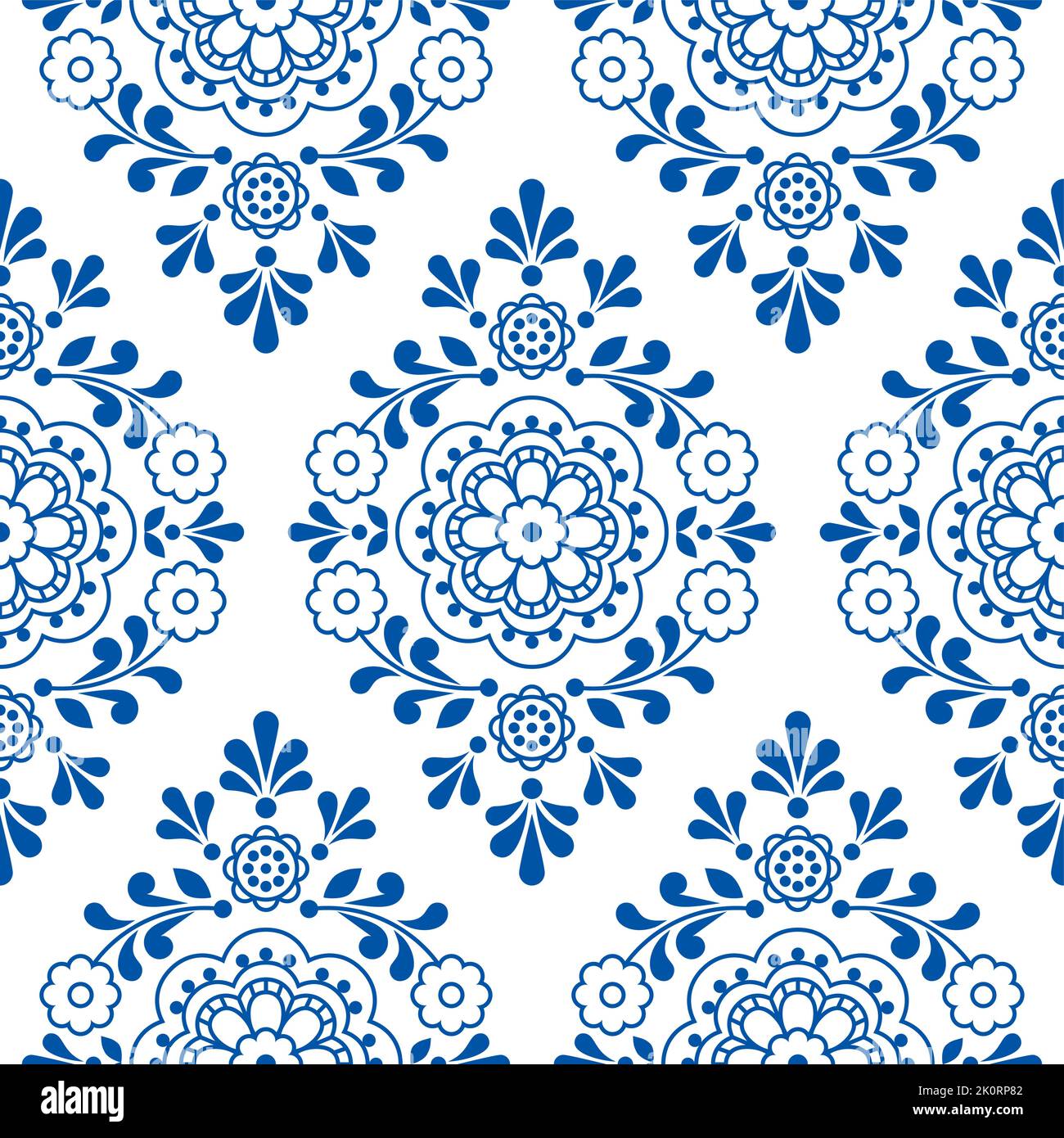 Scandinavian and Nordic folk art inspired vector seamless pattern ...