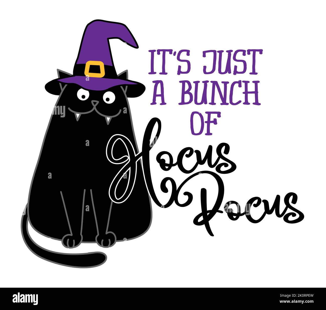 It's just a bunch of Hocus Pocus - funny quote design with cute vampire ...