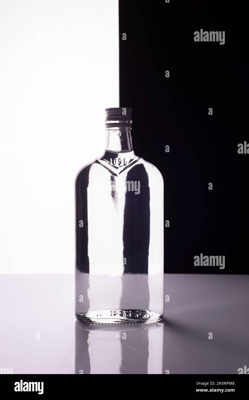 gin bottle on white background alcoholic drink Stock Photo - Alamy