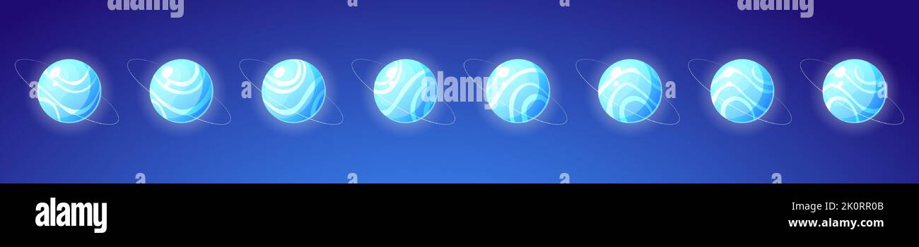 Set Of Planet Rotation Isolated On Background Cartoon Illustration Of 3138