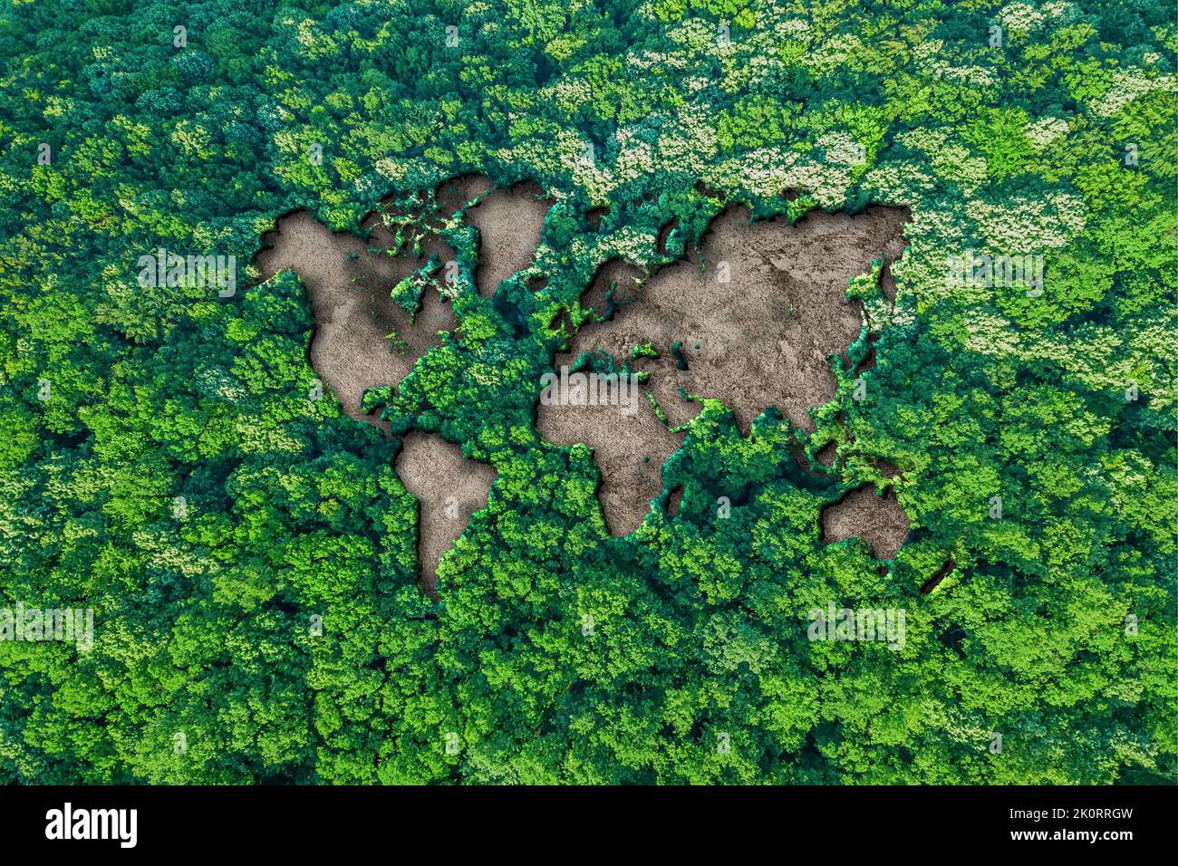 Sustainable habitat Map of World, Environment concept Stock Photo - Alamy