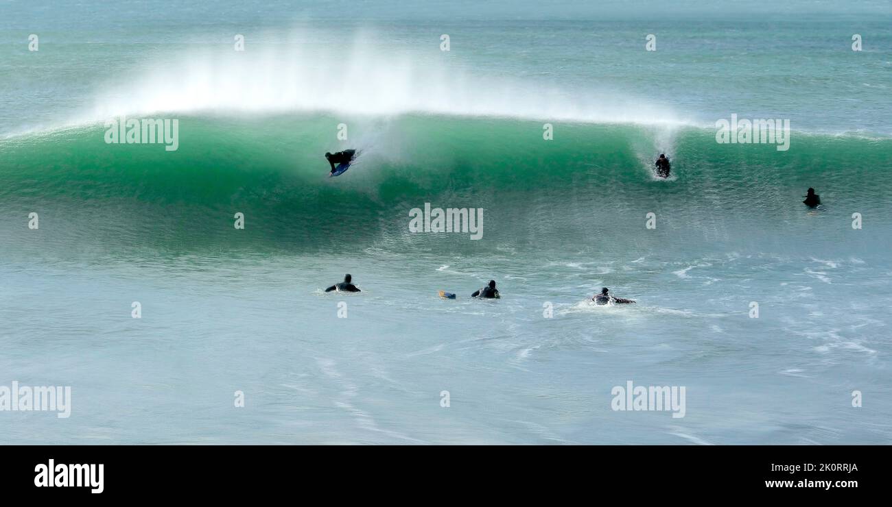 Wave and surf images from Porthleven reef Cornwall Stock Photo - Alamy