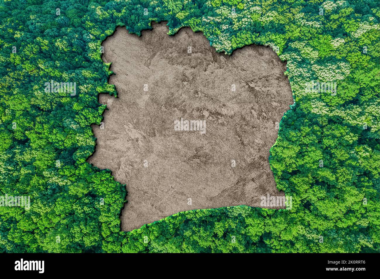 Sustainable habitat Map of Ivory Coast, Environment concept Stock Photo ...