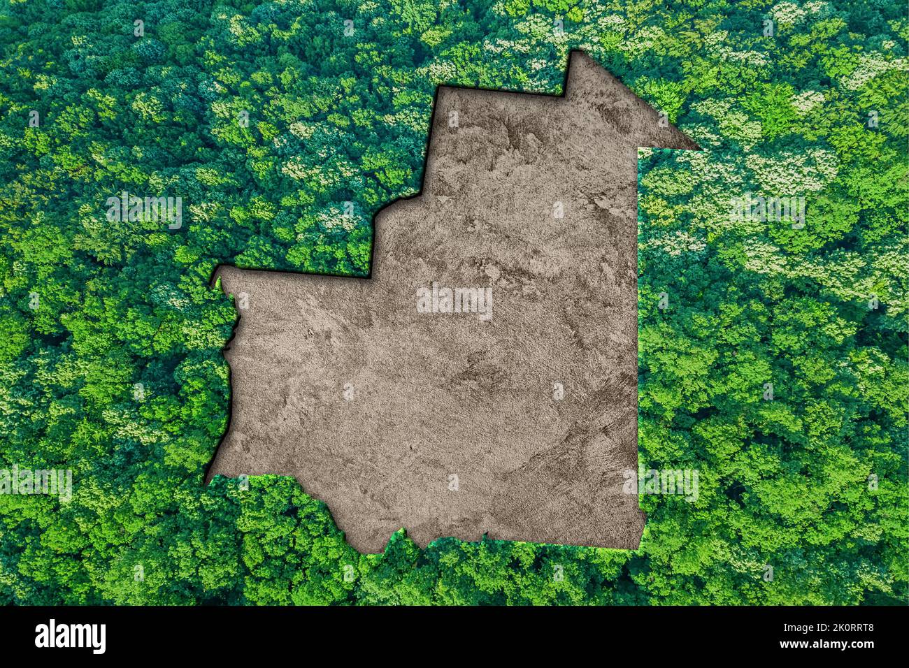 Sustainable habitat Map of Mauritania, Environment concept Stock Photo ...