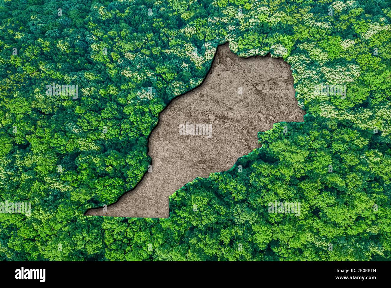 Sustainable habitat Map of Morocco, Environment concept Stock Photo - Alamy