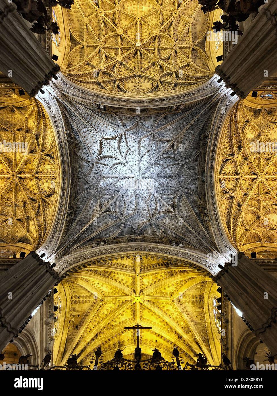 A vertical shot of illuminated church's ceiling Stock Photo - Alamy