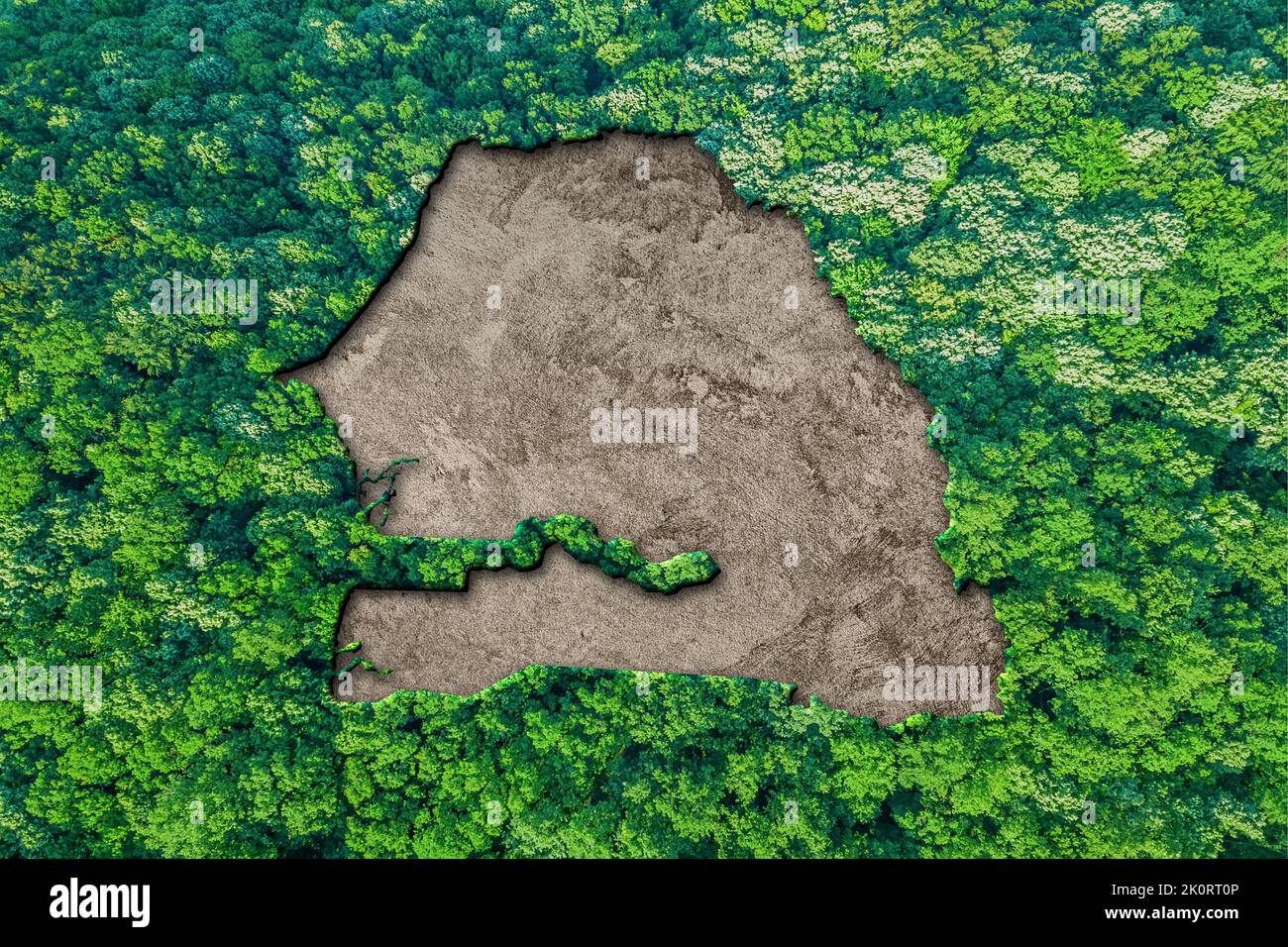 Sustainable habitat Map of Senegal, Environment concept Stock Photo - Alamy