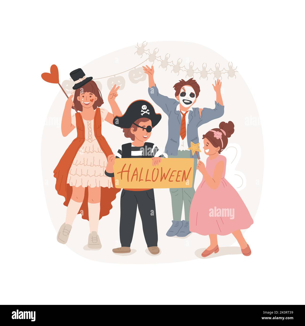 Costume contest isolated cartoon vector illustration. Group of smiling ...