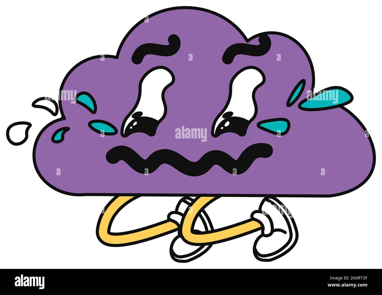 Crying cloud personage with tear as raindrops Stock Vector Image & Art ...