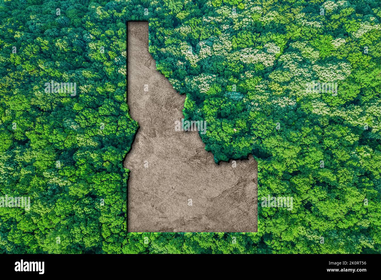 Sustainable habitat Map of Idaho, Environment concept Stock Photo - Alamy