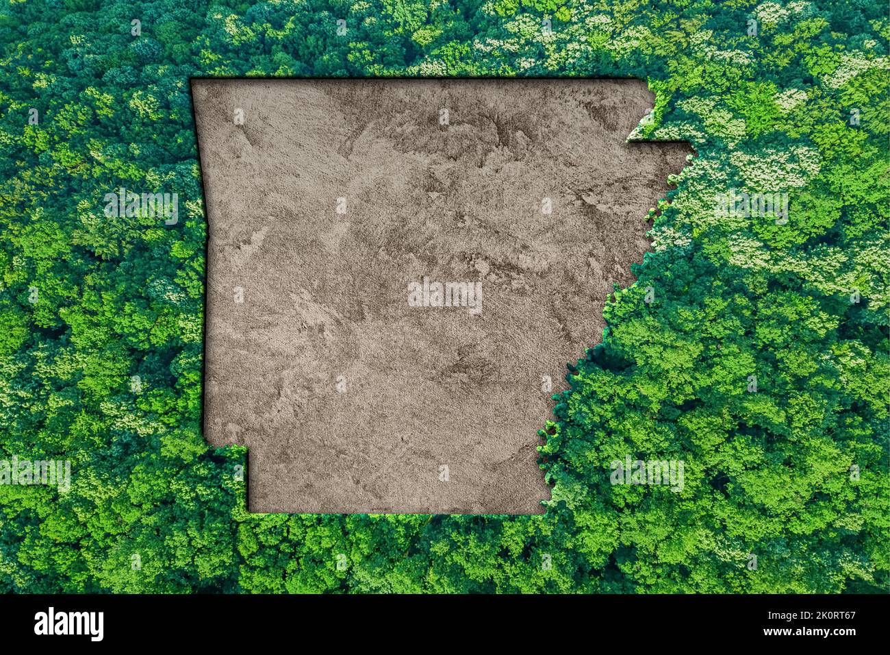 Sustainable habitat Map of Arkansas, Environment concept Stock Photo ...