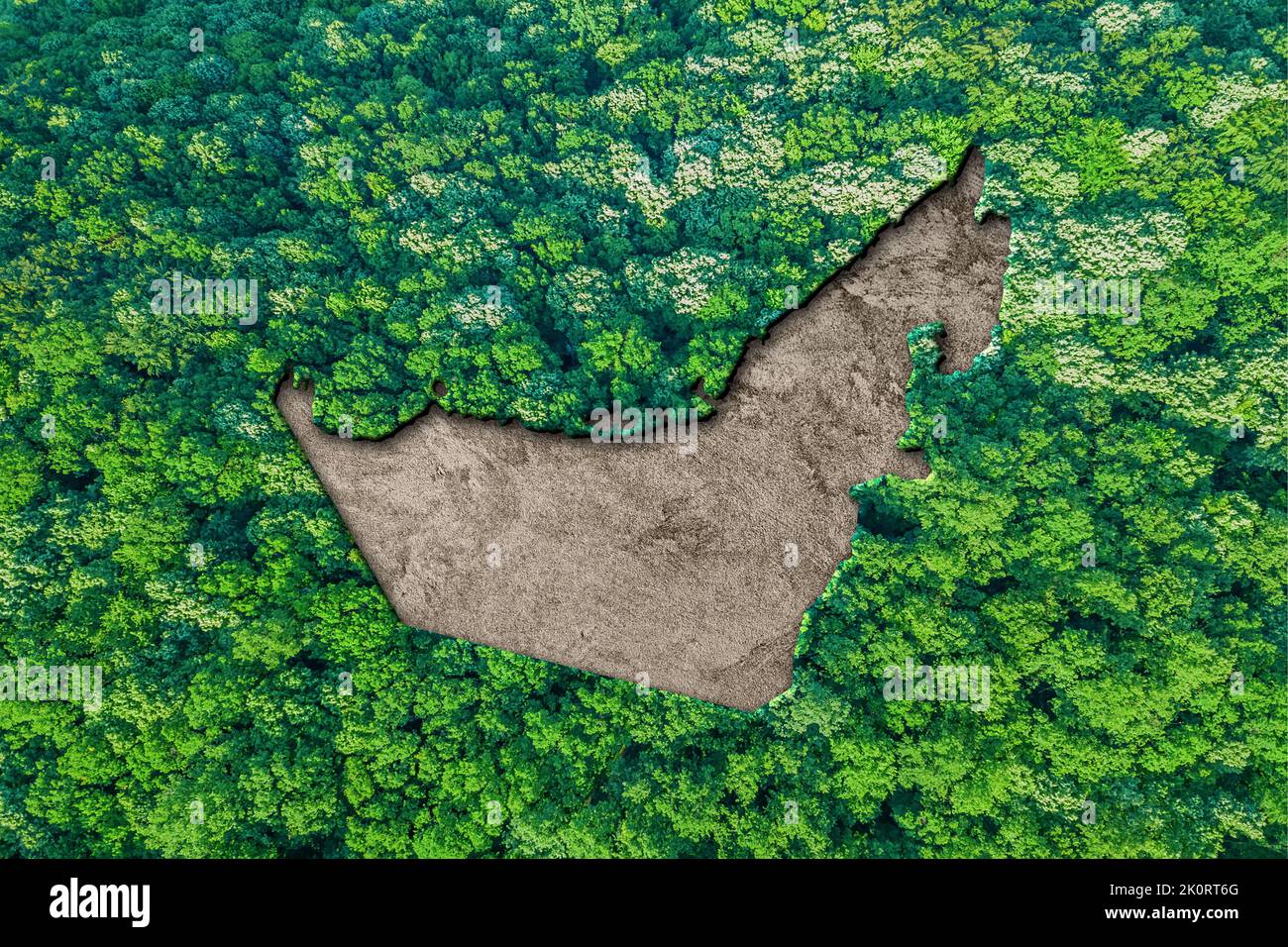 Sustainable habitat Map of United Arab Emirates, Environment concept ...