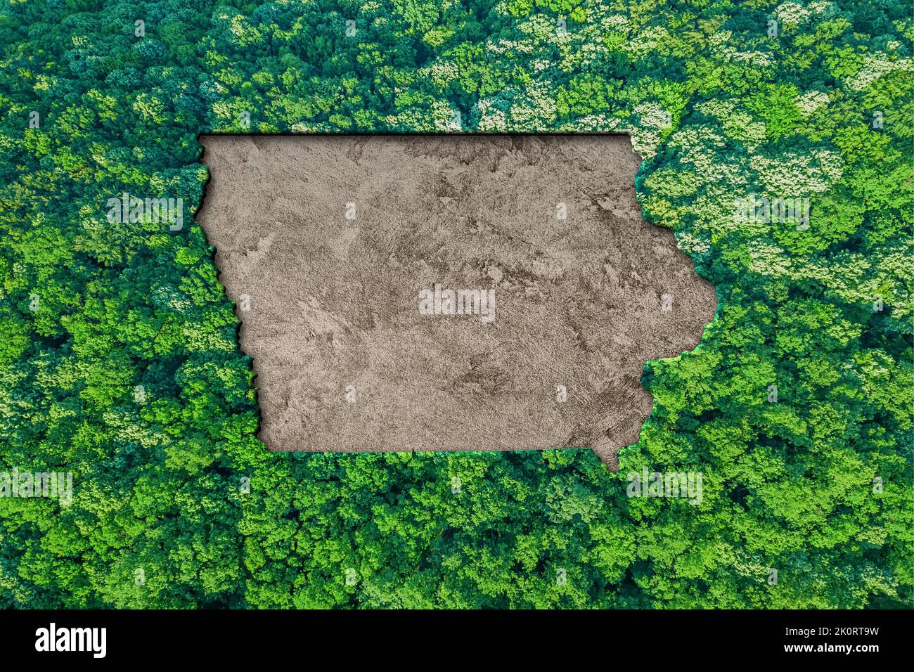 Sustainable habitat Map of Iowa, Environment concept Stock Photo - Alamy