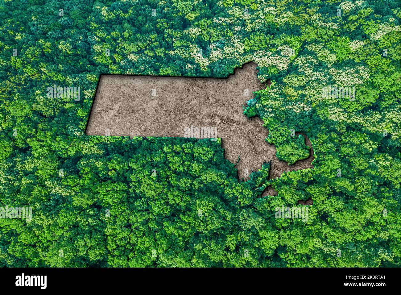 Sustainable habitat Map of Massachusetts, Environment concept Stock ...