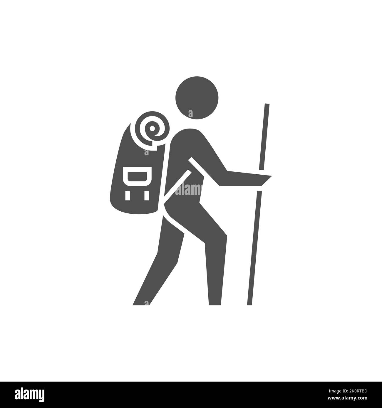 Backpack traveler explorer stick figure Stock Vector Images - Alamy