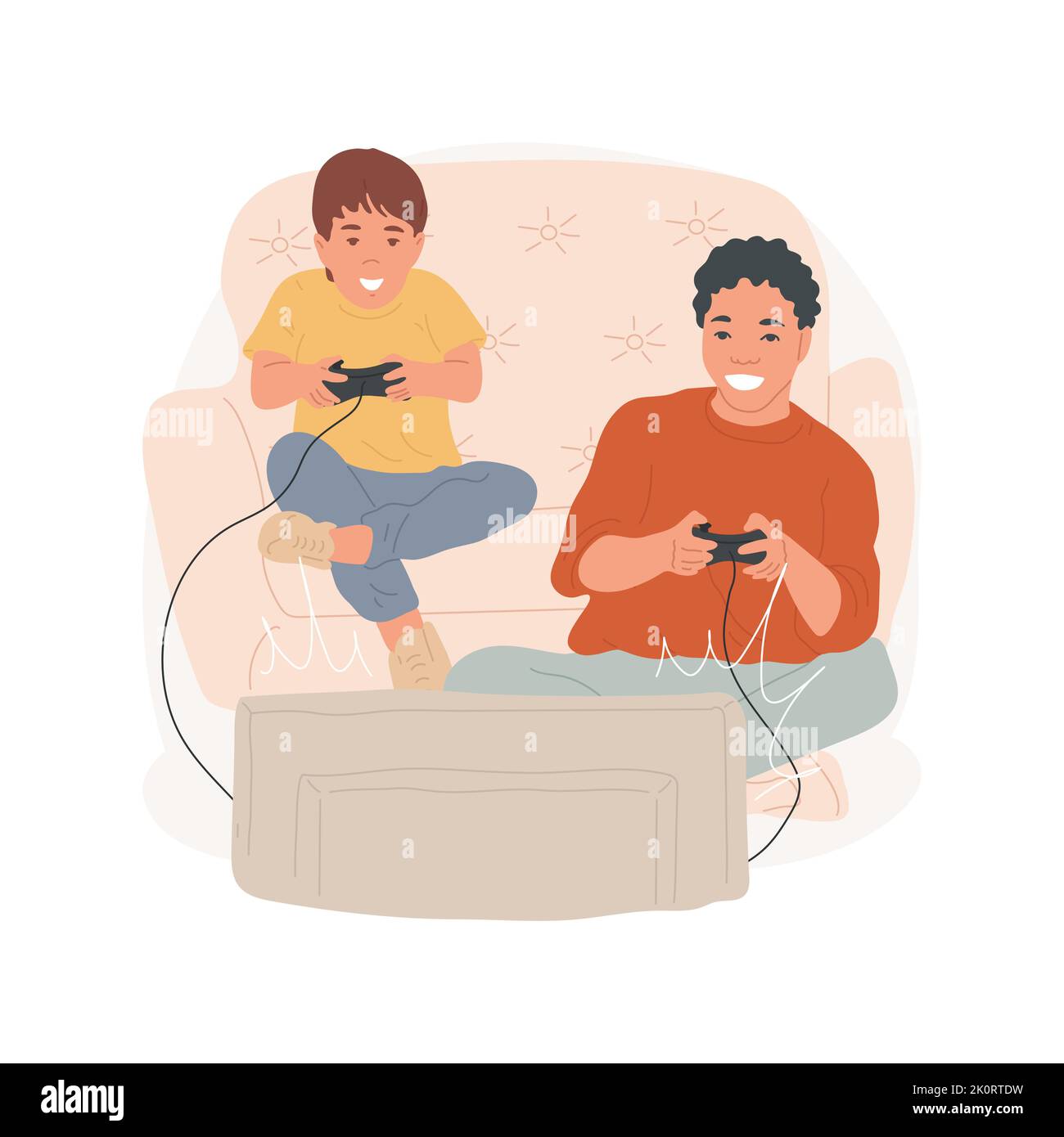 Play console games isolated cartoon vector illustration. Family gaming ...
