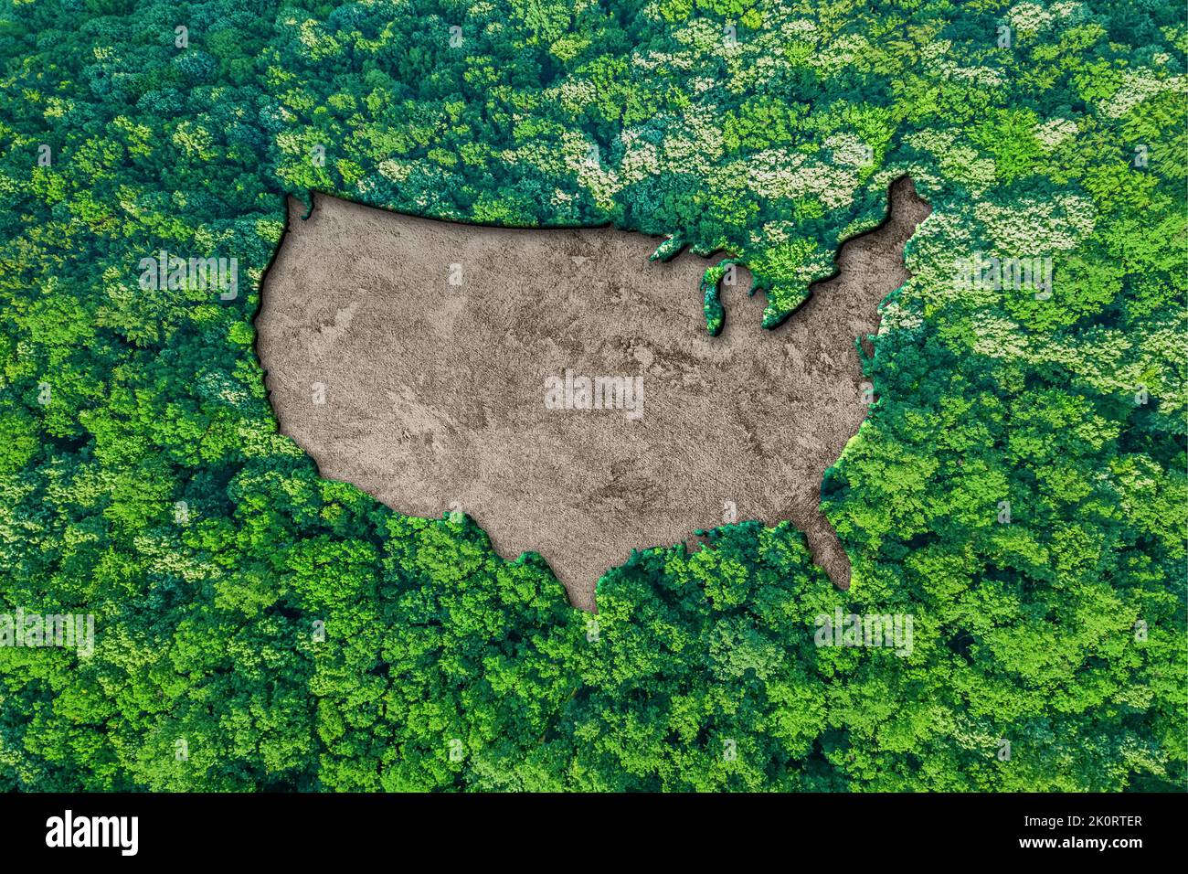 Sustainable habitat Map of United States, Environment concept Stock ...
