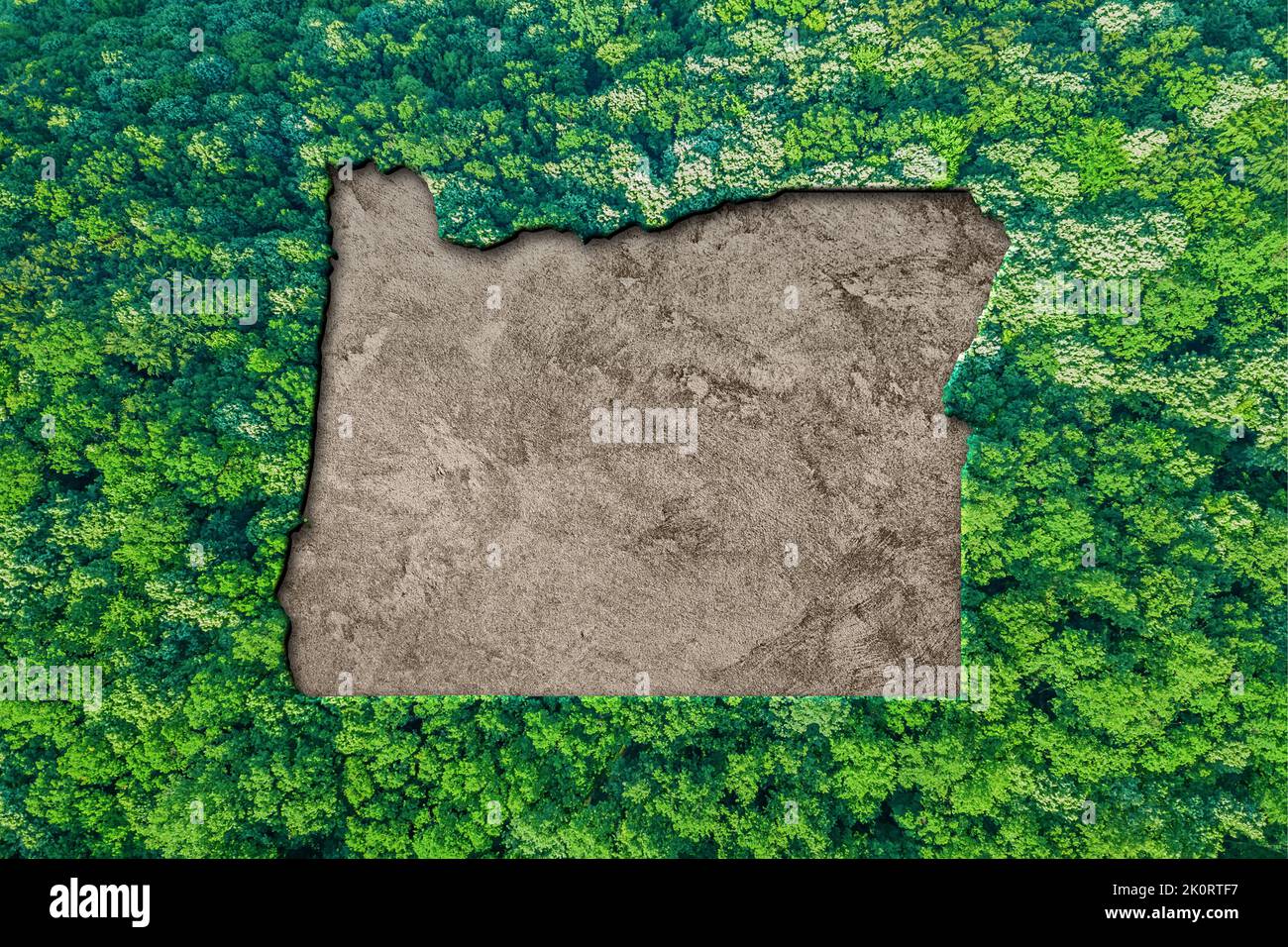 Sustainable habitat Map of Oregon, Environment concept Stock Photo - Alamy