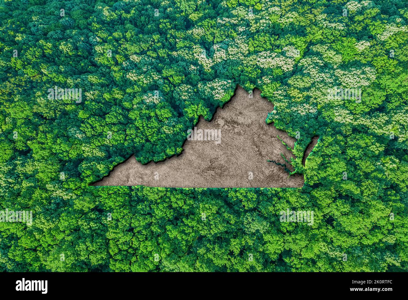 Sustainable habitat Map of Virginia, Environment concept Stock Photo ...