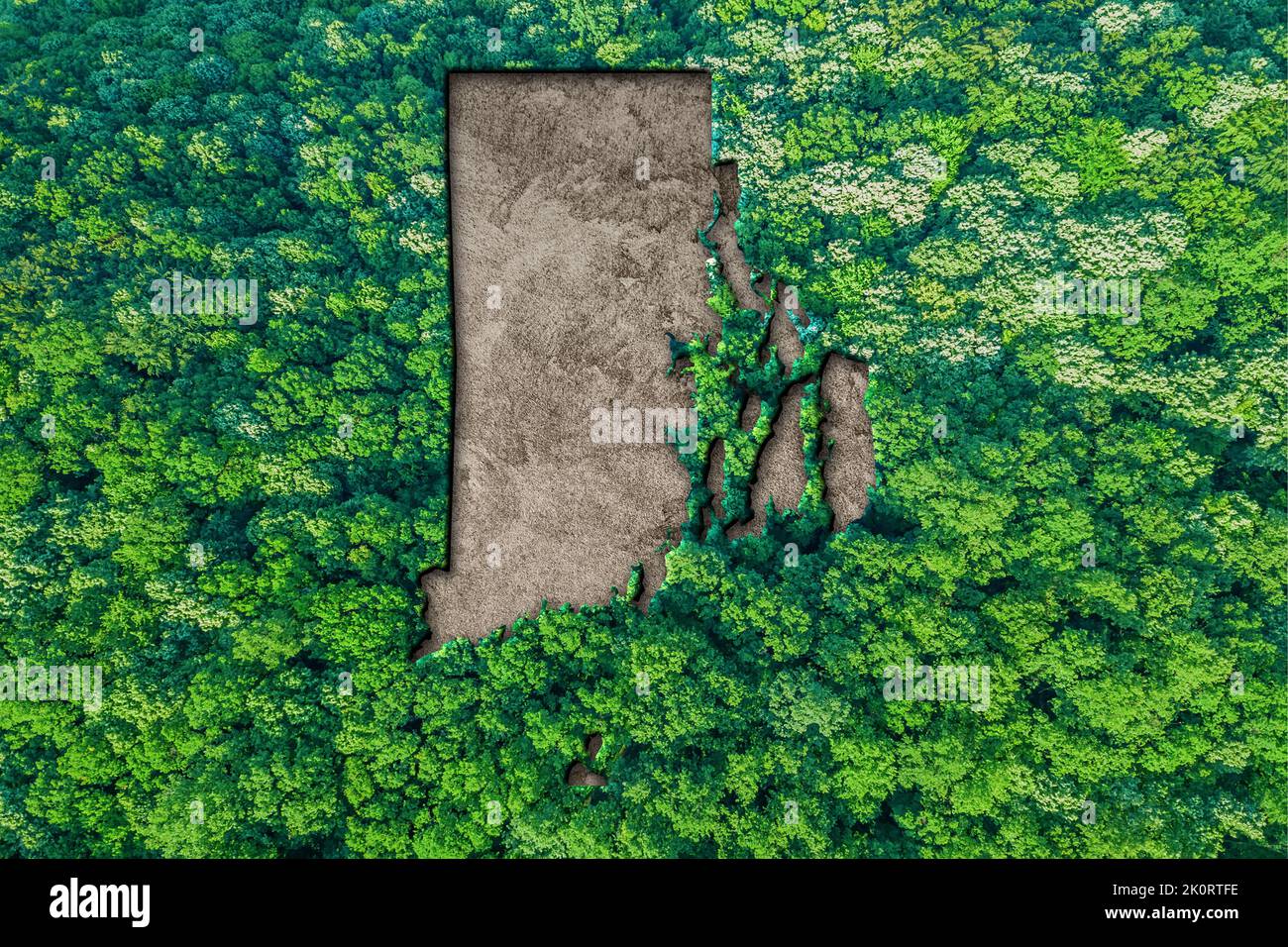 Sustainable habitat Map of Rhode Island, Environment concept Stock ...