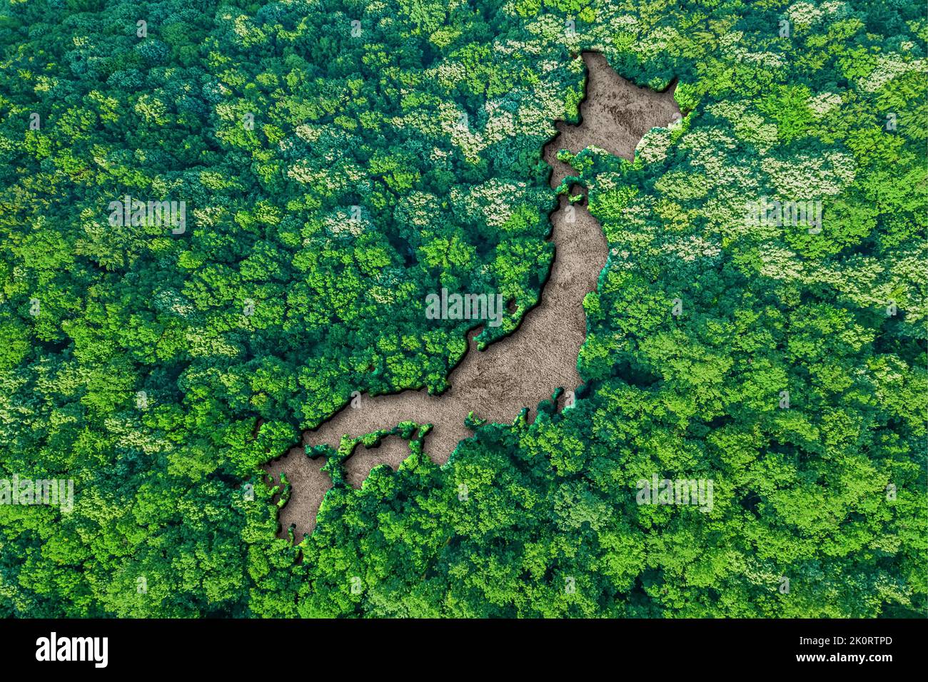 Sustainable habitat Map of Japan, Environment concept Stock Photo - Alamy