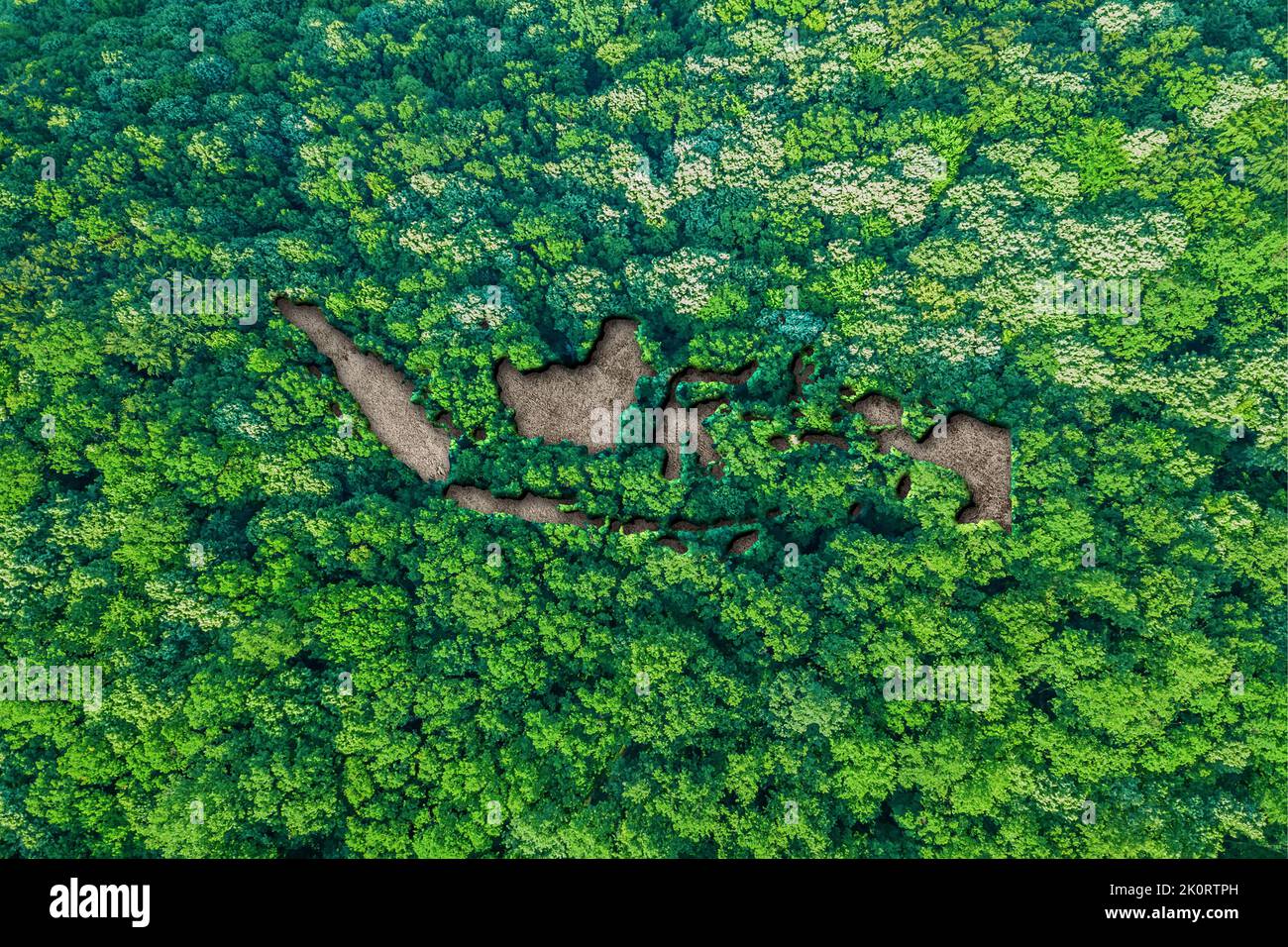 Sustainable habitat Map of Indonesia, Environment concept Stock Photo ...