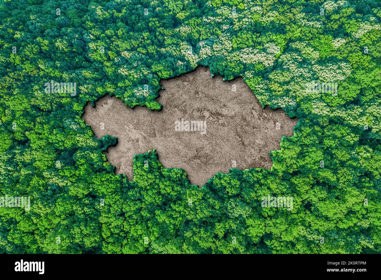 Sustainable habitat Map of Kazakhstan, Environment concept Stock Photo ...