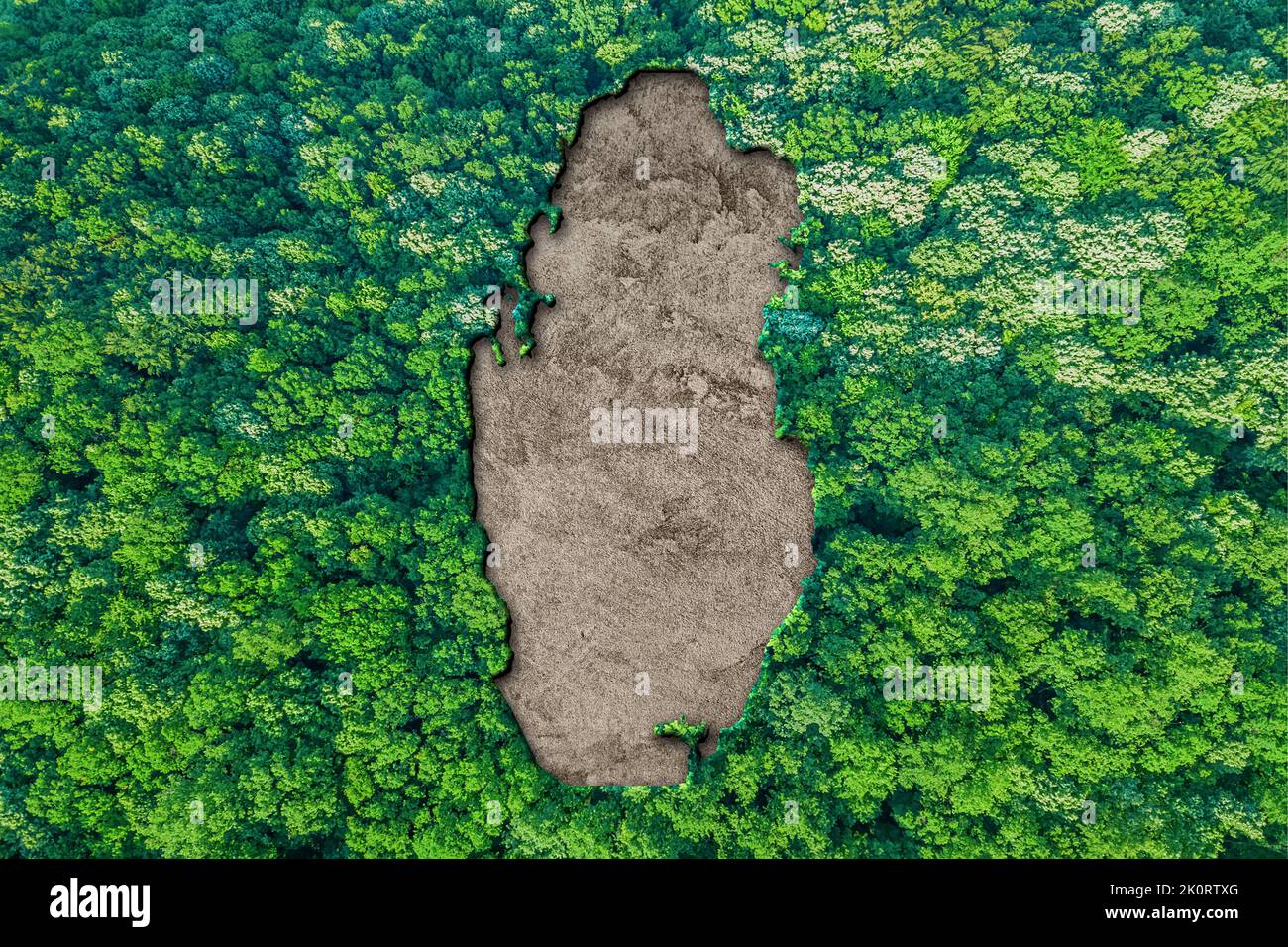 Sustainable habitat Map of Qatar, Environment concept Stock Photo - Alamy