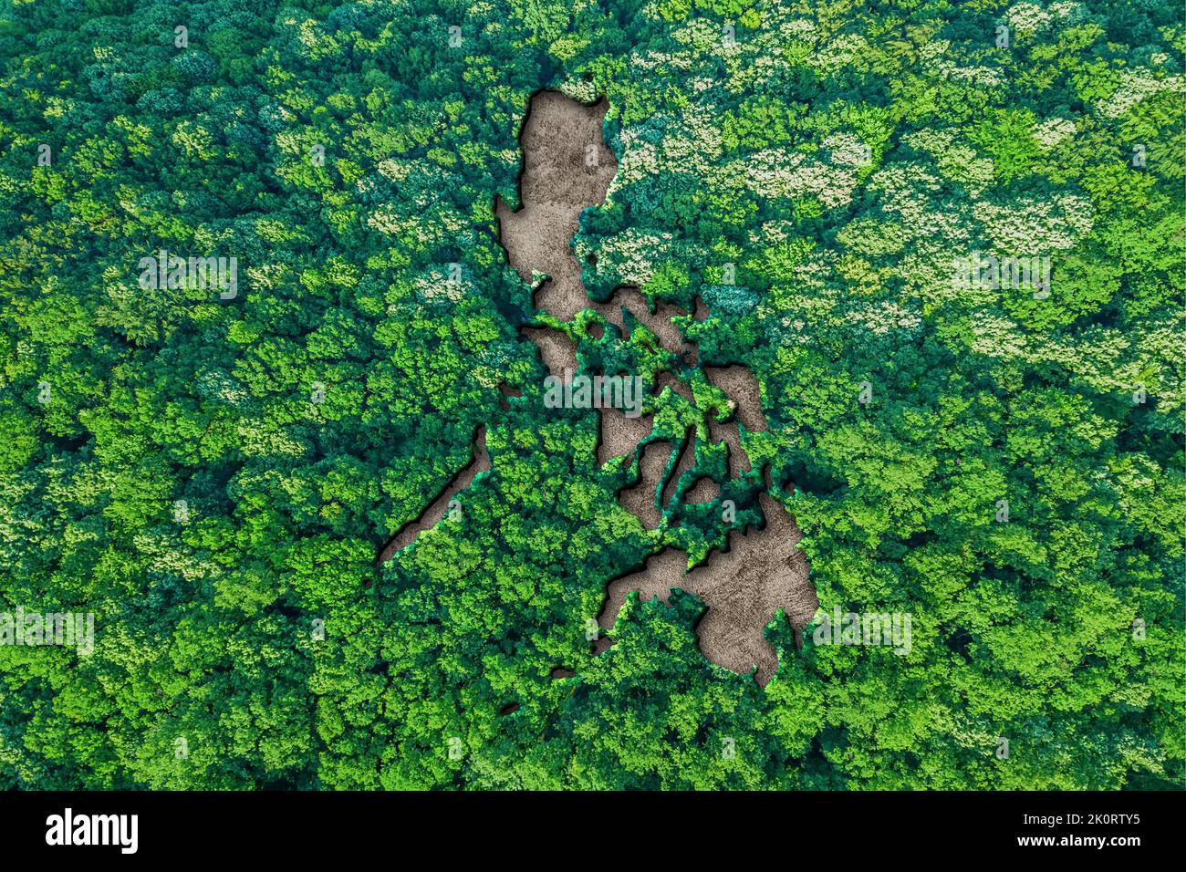 Sustainable habitat Map of Philippines, Environment concept Stock Photo ...