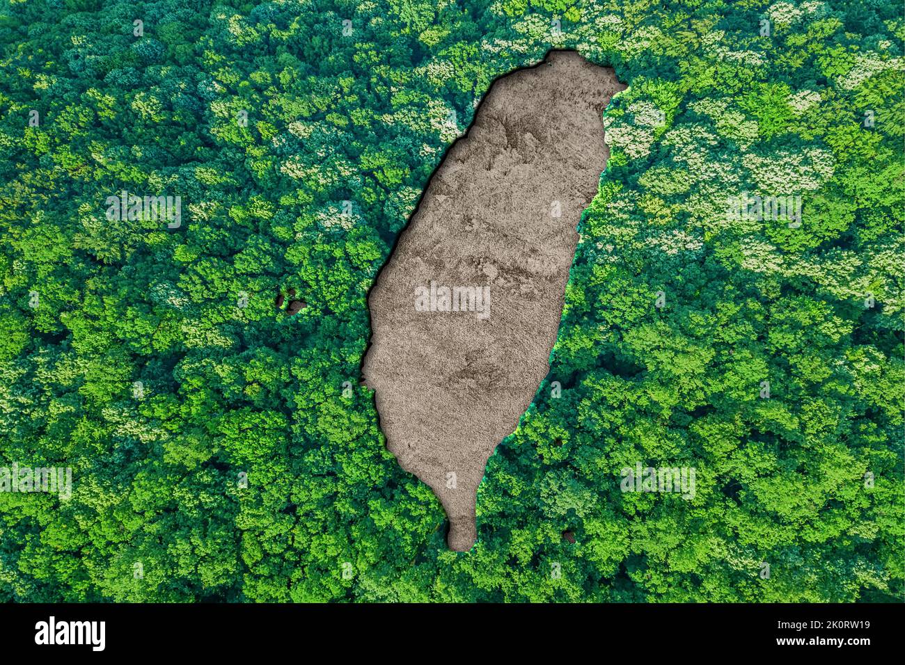 Sustainable habitat Map of Taiwan, Environment concept Stock Photo - Alamy