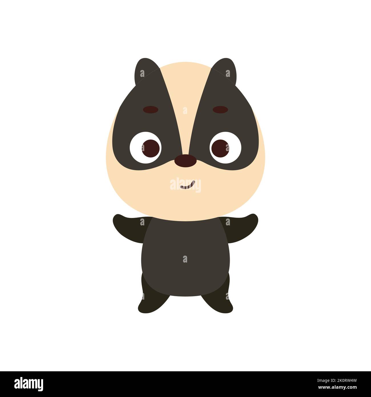 Cute little badger. Cartoon animal character design for kids t-shirts ...