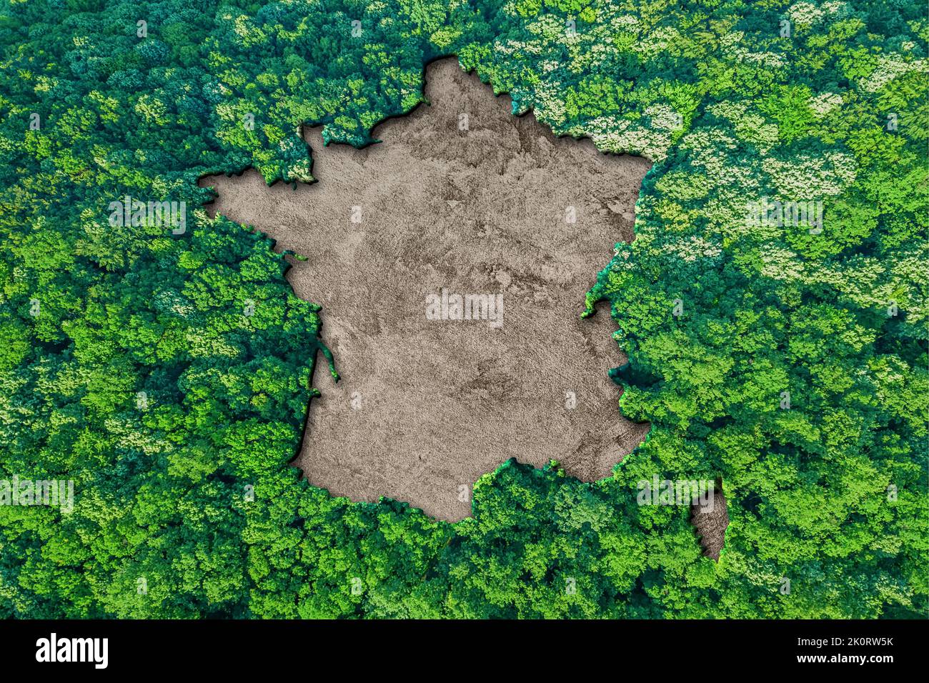 Sustainable habitat Map of France, Environment concept Stock Photo - Alamy